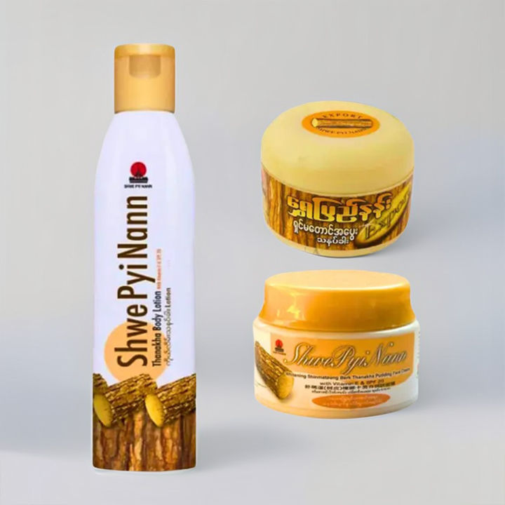 Shwe Pyi Nann Natural Whitening Thanakha Combo-140g FACE PACK + 200ml ...
