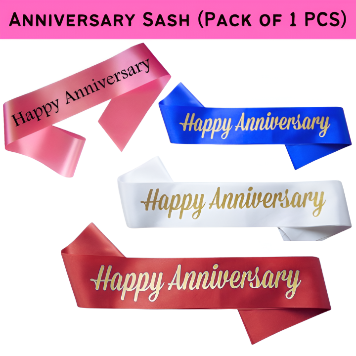 Anniversary Sash for Men and Women Anniversary Party - Pack of 01 Piece ...