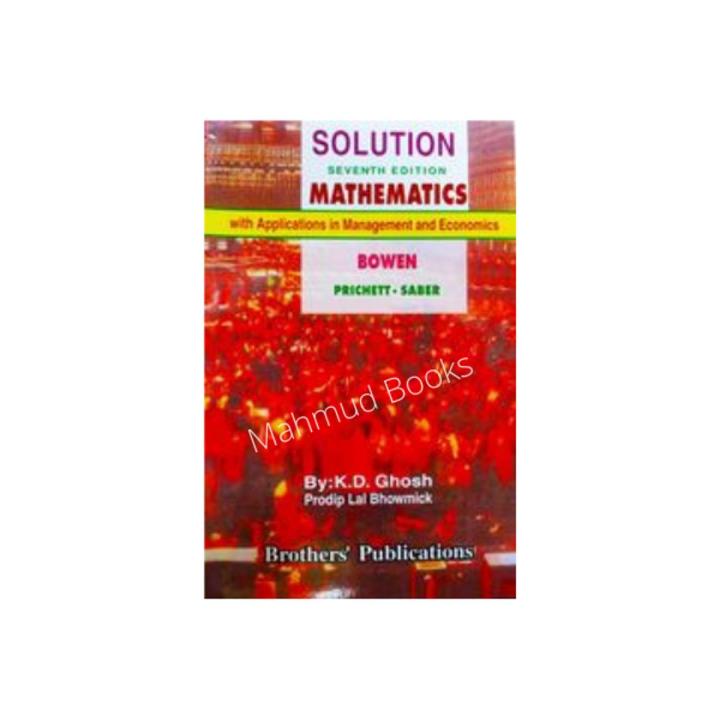 Mathematics With Applications In Management & Economics (Solution ...