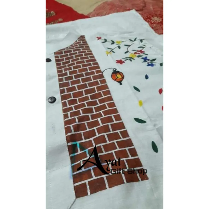 Customized Khadi Panjabi Hand Paint Design For Men'S - Panjabi ...