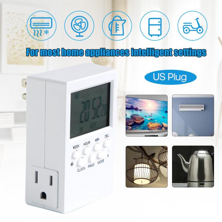 Digital Timer Socket with LCD Display Countdown Time Setting Switch Plug-in Programmable Time ...