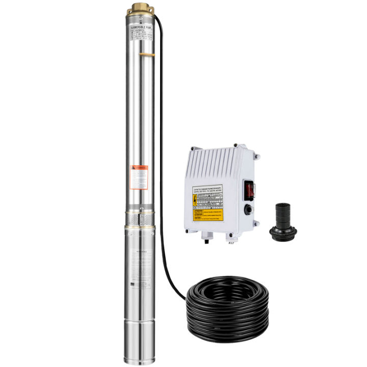 Deep Well Submersible Pump 1.5 /2 /3 HP 341' Max 131 /390 /630 ft Cable ...