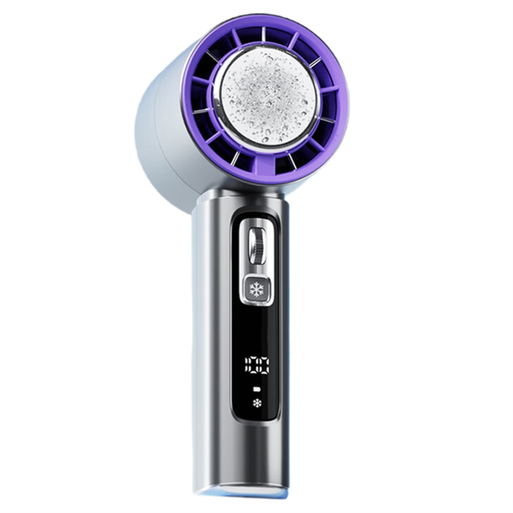 Portable Handheld Fan Turbo Mini Fan with LED Display Ice Cooling ...