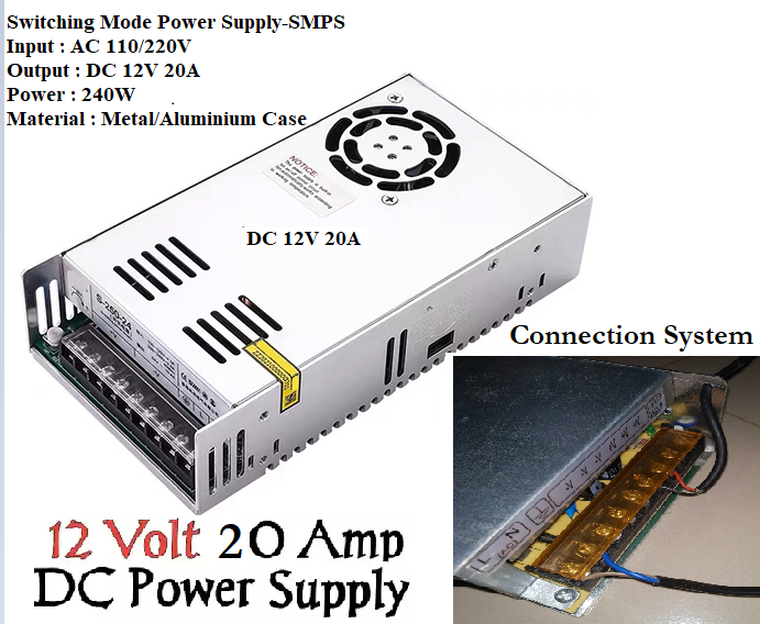 Swiching Mode Power Supply SMPS AC to DC 12 Volt 20 AMP 240W High ...