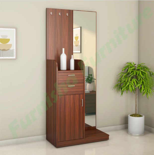 Max Engineered Wood MDF Laminated Board Dresser with full View Mirror ...