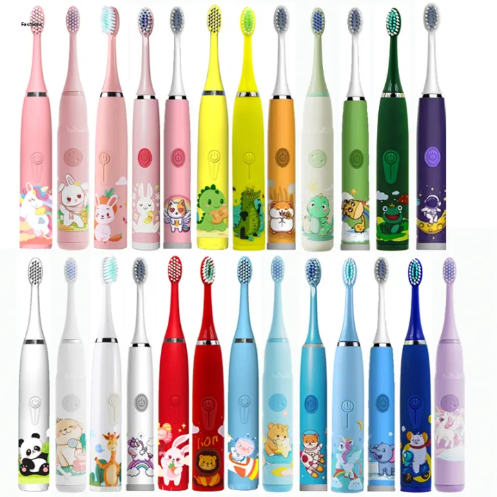 Fashions Children Electric Toothbrush Cartoon Kids With Replacement ...