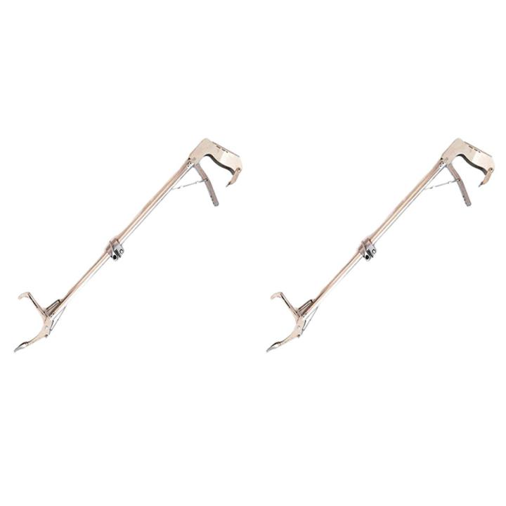 2X Snake Clamp Catcher Reptile Grabber Pick Up Handling Tongs Stainless ...