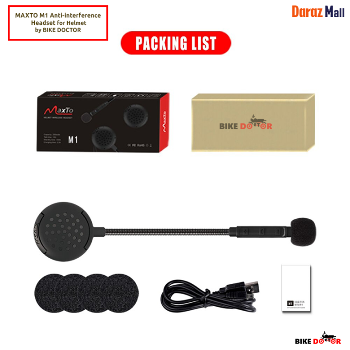MAXTO M1 Bluetooth Anti-interference Headset For Motorcycle Helmet ...