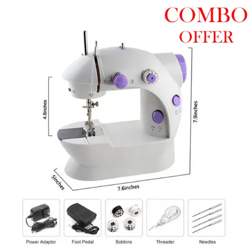 Mini Sewing Machine - Dual Speed Portable Mini Electric Pedal Double ...