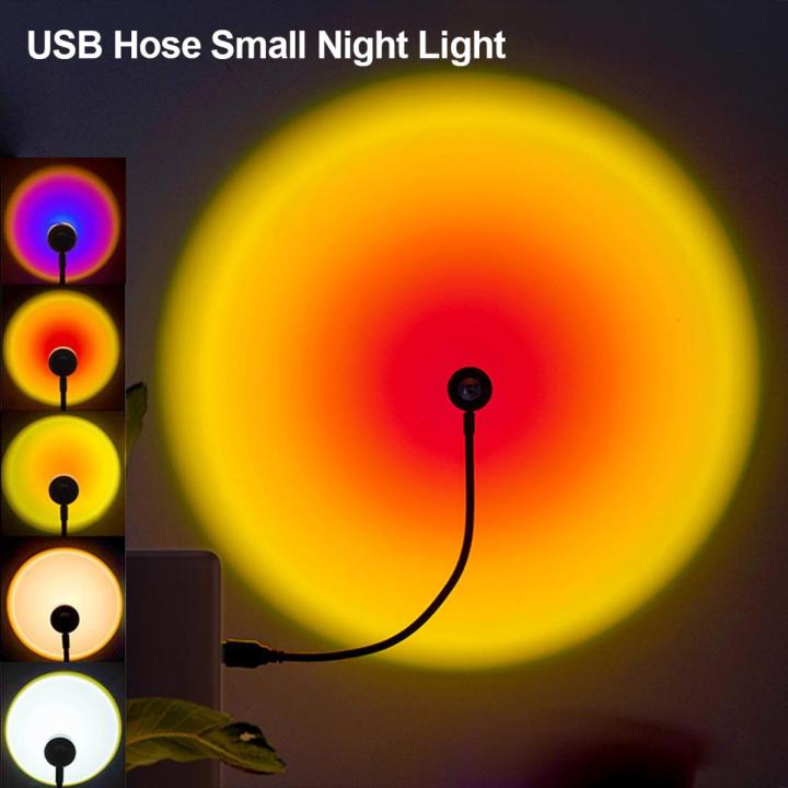 USB Sunset Lamp LED Rainbow Neon Night Light Projector Photography Wall ...