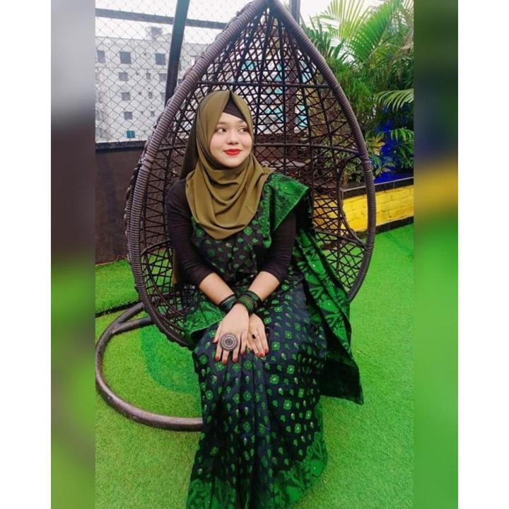 Multicolor Black Green Half Silk Jamdani Sari For Women Tangail ...