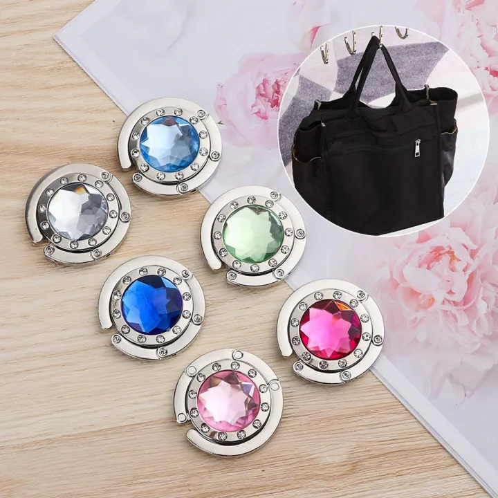 Portable Metal Folding Diamond Table Hanger Desk Hooks Handbag Hanger ...