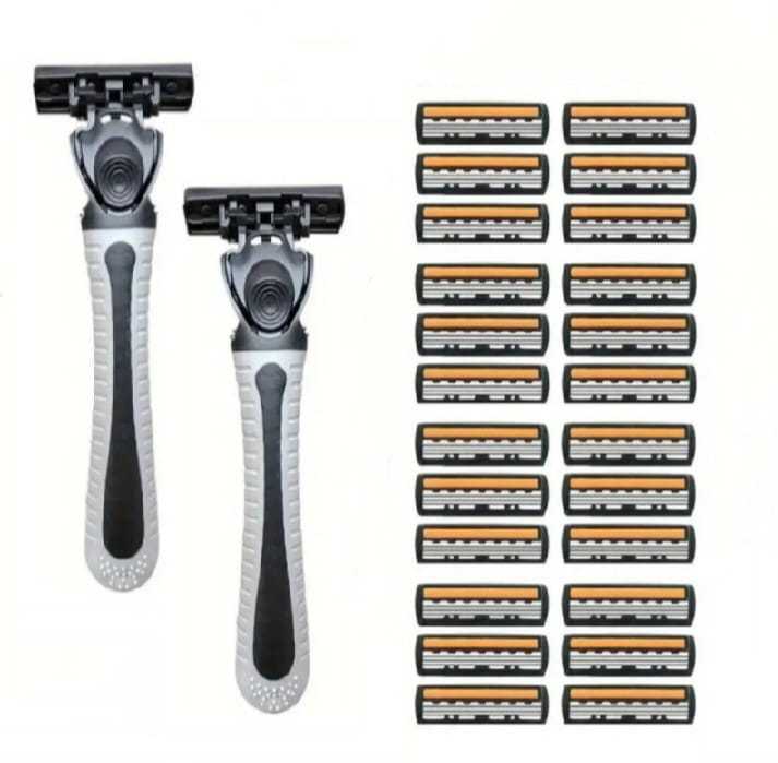 1 Handle + 25 Blades/ Men And Women Body Hair Safety Bikini Aloe Strip ...