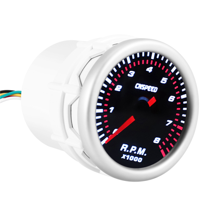 52mm Auto Car Tachometer Tacho Gauge 0-8000 RPM 12V White | Daraz.com.bd