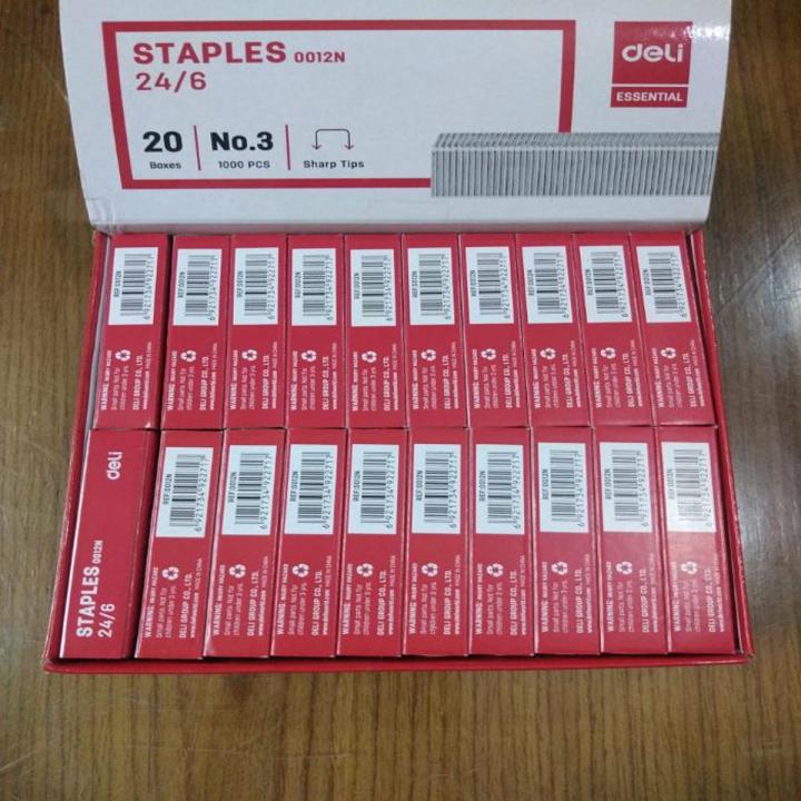 DELI E0012N STAPLES 24/6 ( 20 BOXES) | Daraz.com.bd
