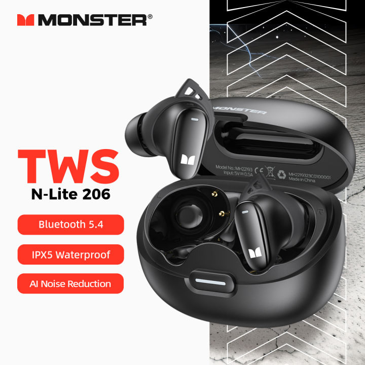 Monster TWS Bluetooth Earbuds Wireless Bluetooth 5.4 Sports Earphone AI ...