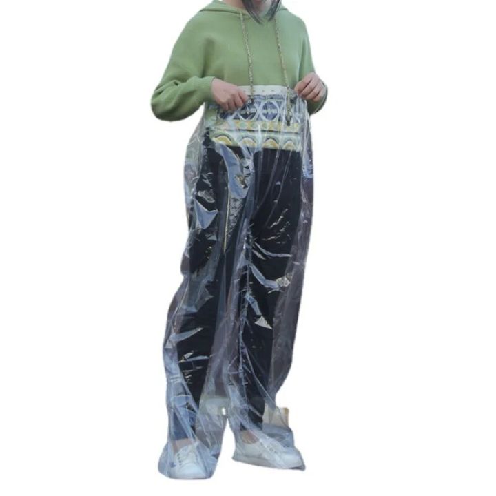 Foot-Wrapped Thickened Wear-Resistant Foot-Sealed Rain Pants Long ...