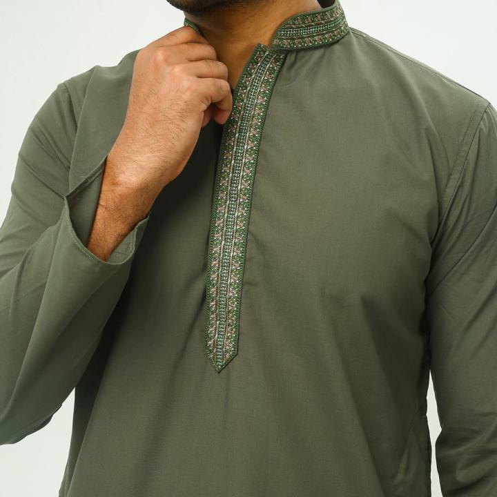 MYTH OLIVE PURE COTTON PANJABI FOR MENS | Daraz.com.bd