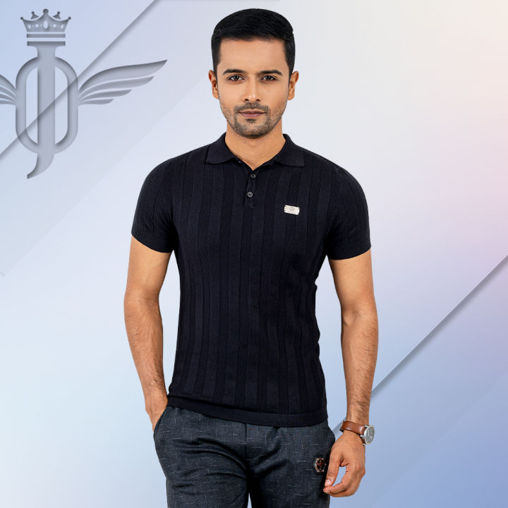 Oxygen Premium Black Color Half Sleeve Knit Polo For Men | Daraz.com.bd