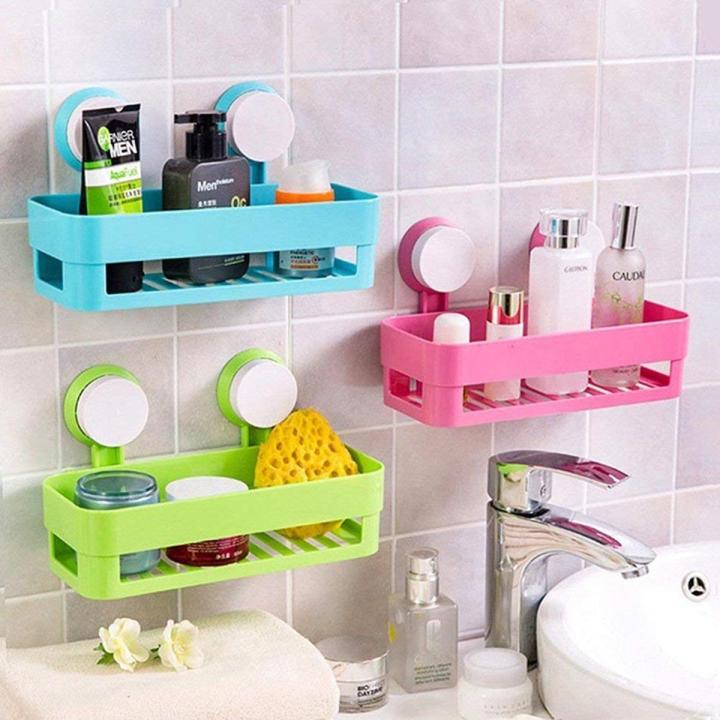 Bathroom Shelves Suction Shelf Suction Rack Plastic 3pcs set | Daraz.com.bd