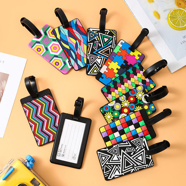 1 Pcs Plastic luggage tag striped geometric pattern PVC luggage Strip ...