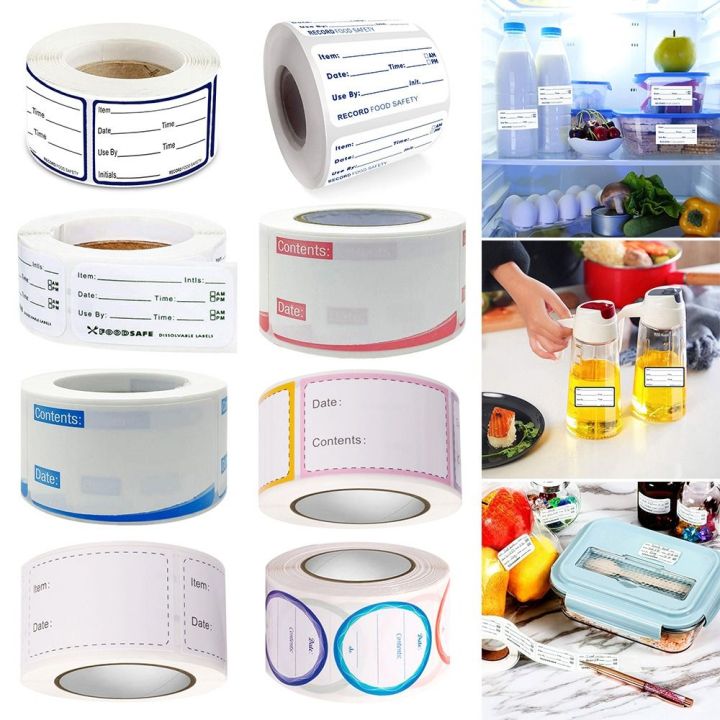 Waterproof Food Freezer Self Adhesive Food Storage Label Date Content ...