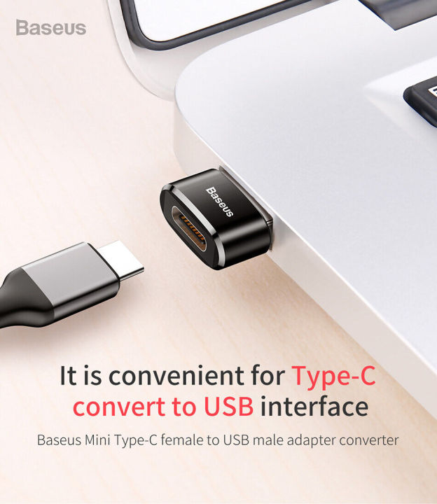 Baseus Mini Type-C Female to USB Male Adapter Converter | Daraz.com.bd