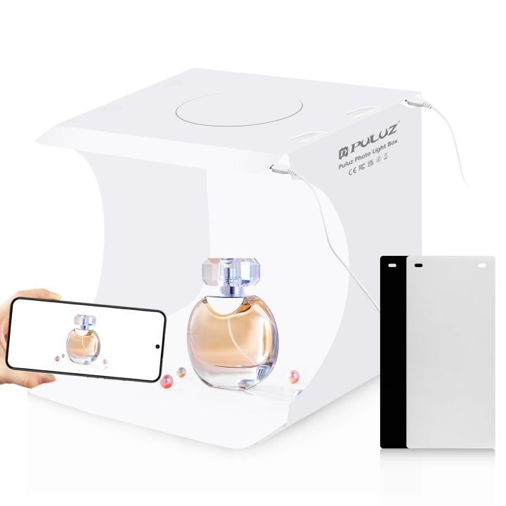 PULUZ 20cm Include 2 LED Panels Folding Portable 1100LM Light Photo Lighting Studio Shooting ...