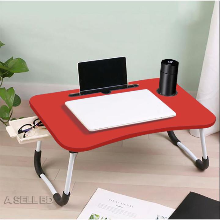 Laptop Desk Foldable Bed Table Portable Multi-Function Laptop Bed Tray Table with Storage Drawer ...