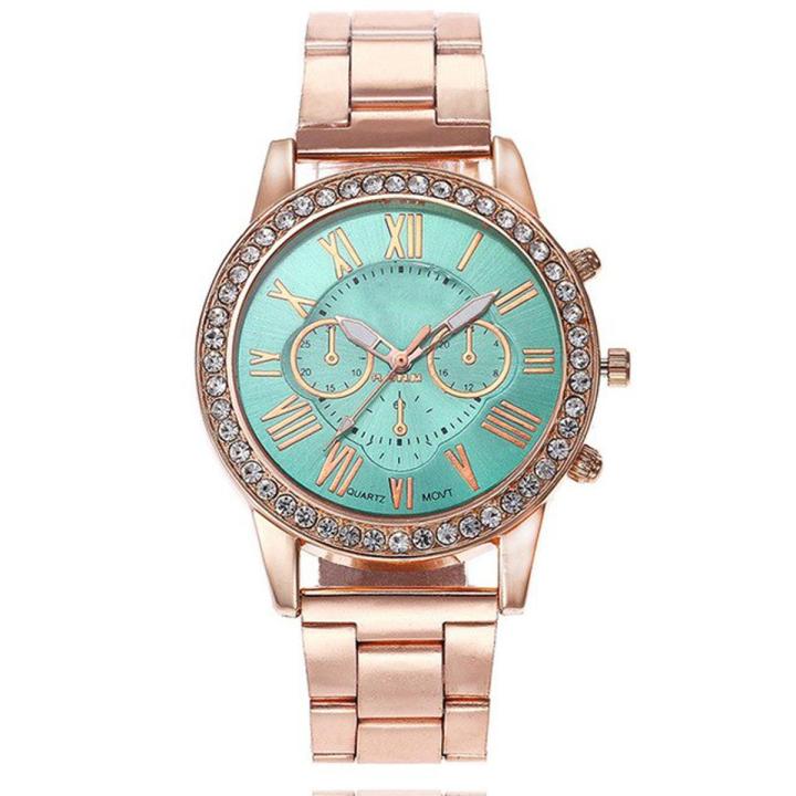 Men Classic Quartz Watch Stainless Steel Strap Crystal Round Dial Watch ...