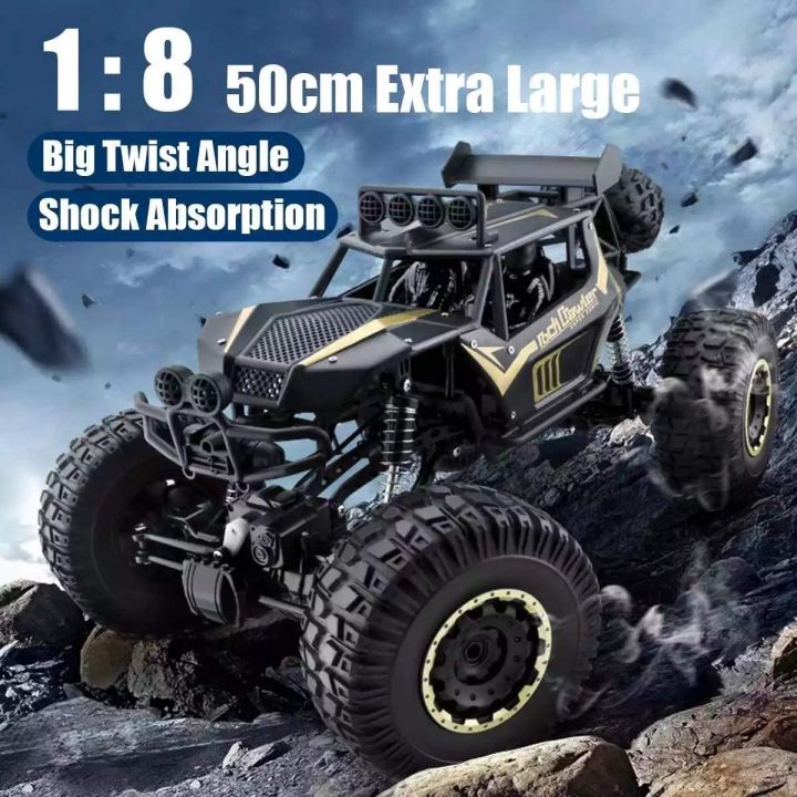 Large Scale RC Car 1 8 Off Road Monster Truck Rock Crawler 4WD All Terrains 2.4Ghz Radio Remote Control Car Vehicle RC Buggy for Kids Adults Daraz .bd
