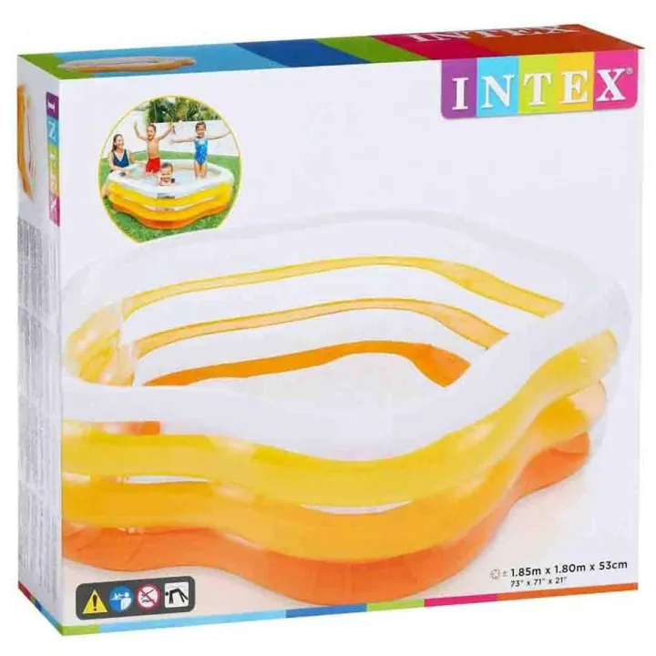Intex Summer Pentagonal Pool | Size: 73″ L x 71″ W x 21″ H | Capacity ...