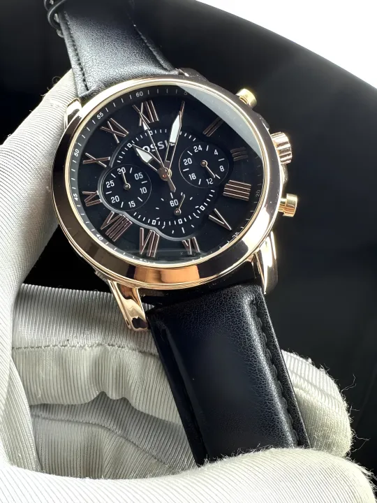 New Men's FSL Quartz Chronograph Movement Premium Leather Strap Wrist ...