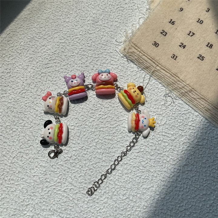 Sanrio food and play bracelet ins niche design fresh burger food and ...