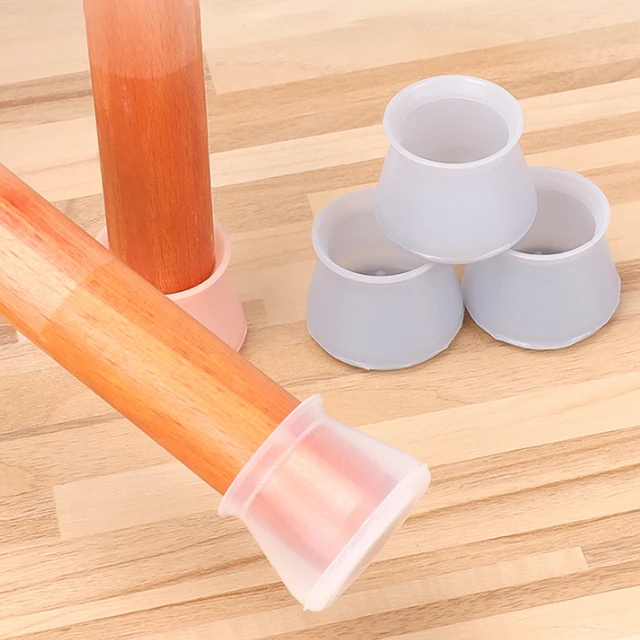 4 Pcs Silicone Chair Leg Caps Non-slip Furniture Table Floor Feet Cover ...