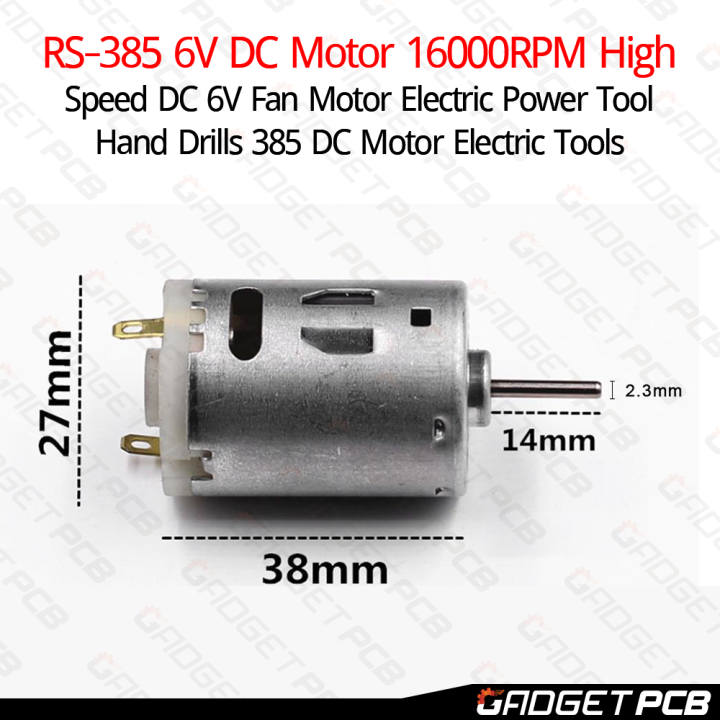 RS-385 6V DC Motor 16000RPM High-Speed DC 6V Fan Motor Electric Power ...