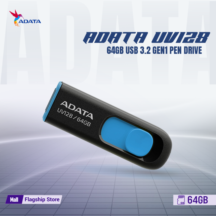 ADATA UV128 64GB USB 3.2 Gen1 Pen Drive with Backward Compatible with USB 2.0 Support Windows ...