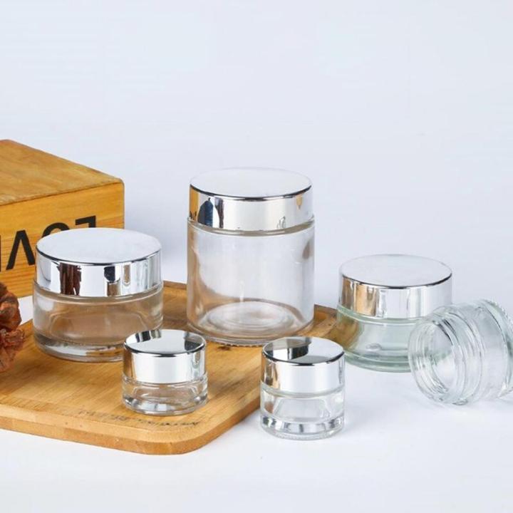 glass jar Stylish 5g-50g Cosmetic makeup container Empty lid glass ...