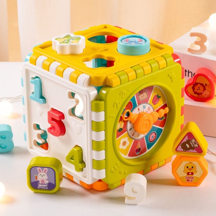 Toddler Activity Cube Shape Sorting Toys Boys Girls Shape Matching ...