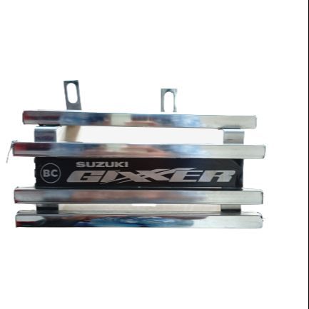 Gixxer Silencer Guard Stainless Steel Box footrest Silencer Cover for motorcycle - Silver ...