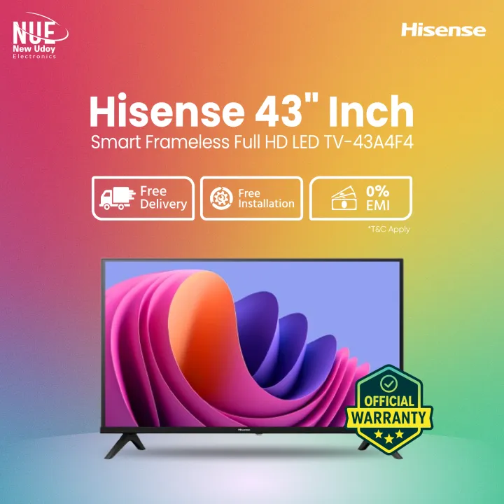 Hisense Fair Official warranty 43A4F4 Smart Frameless 43” Full HD LED ...