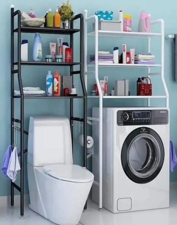 Premium 3 Layer Toilet & Washing Machine Organizer Floor Shelf Rack ...