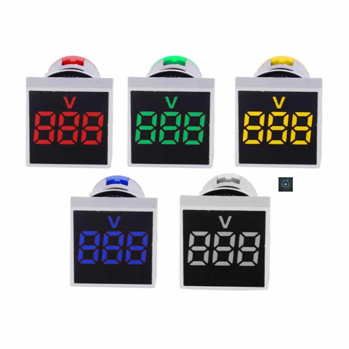 1PCS SQURE PANEL ANY COLOR-AC 60-500V Mini Voltage Meter LED DIGITAL ...