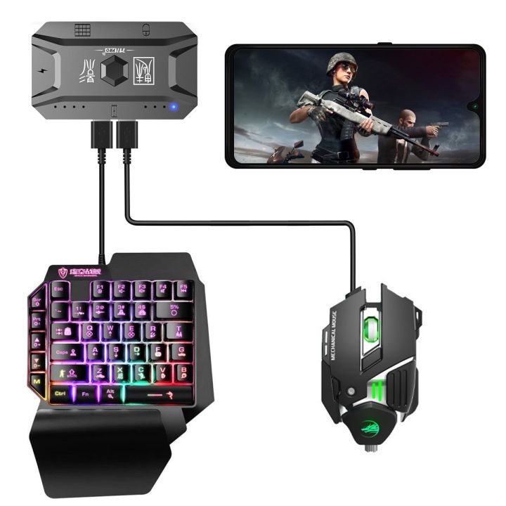 SeynLi RGB Keyboard And Mouse Set One-Handed Gaming Keyboard Mouse Mini ...