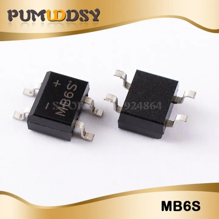 【happy one】100pcs SMD MB6S 0.5A 600V Single Phases Diode Rectifier ...