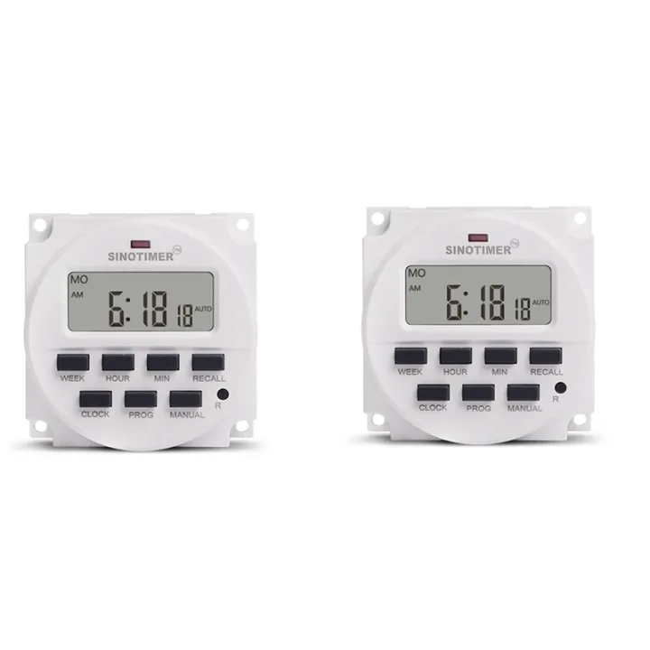 2X Tm618N-2 Lcd 1.6 Inch Digital 220V Ac Programmable Timer Switch with Relay Inside & Countdown ...
