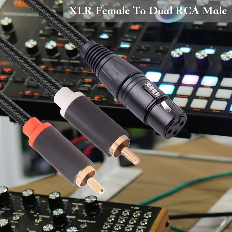 NAMUNY 3 Pin XLR Female to Dual RCA Male Y Splitter Cable,Mixer ...