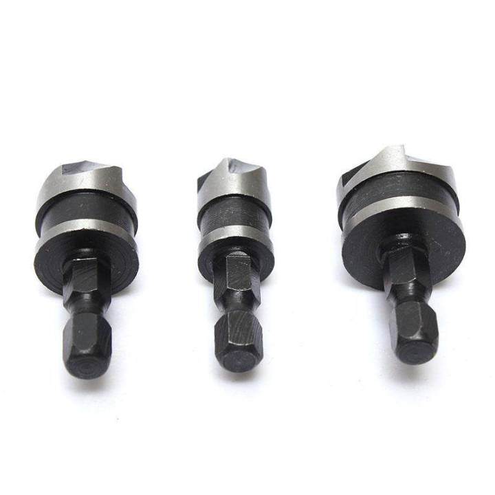 3x Hex Countersink Bore Boring Set for Wood Metal Quick Change Drill ...