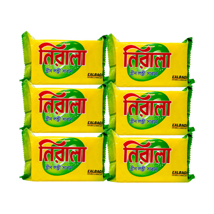 Nirala Green Laundry Soap 125gm X 6 Pcs | Daraz.com.bd