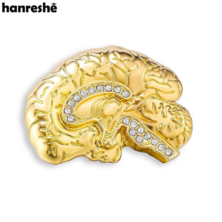 Hanreshe Brain with Crystal Brooch Pin Anatomy Neurology Medical Lapel ...